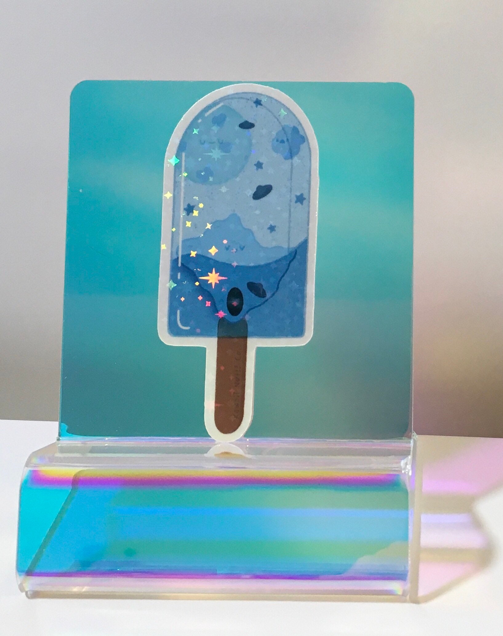 Popsicle Planet Holographic Cute Kawaii Aesthetic Stickers - Etsy