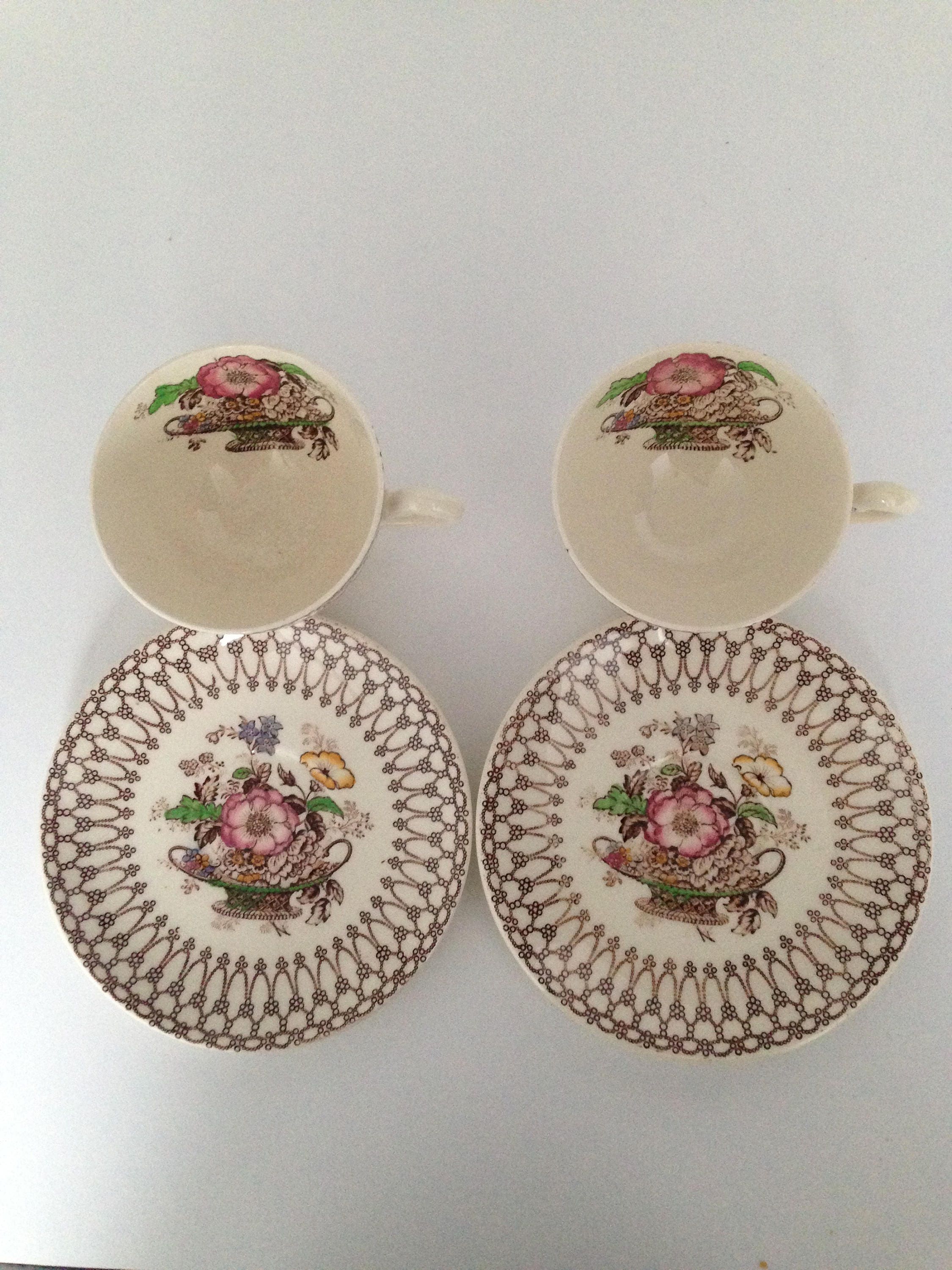 Vintage myott Son & Co 2 Cups and 2 Saucers Made in England - Etsy