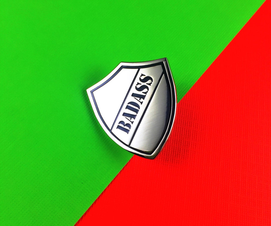 BADASS Shield Enamel / Lapel Pin - Etsy