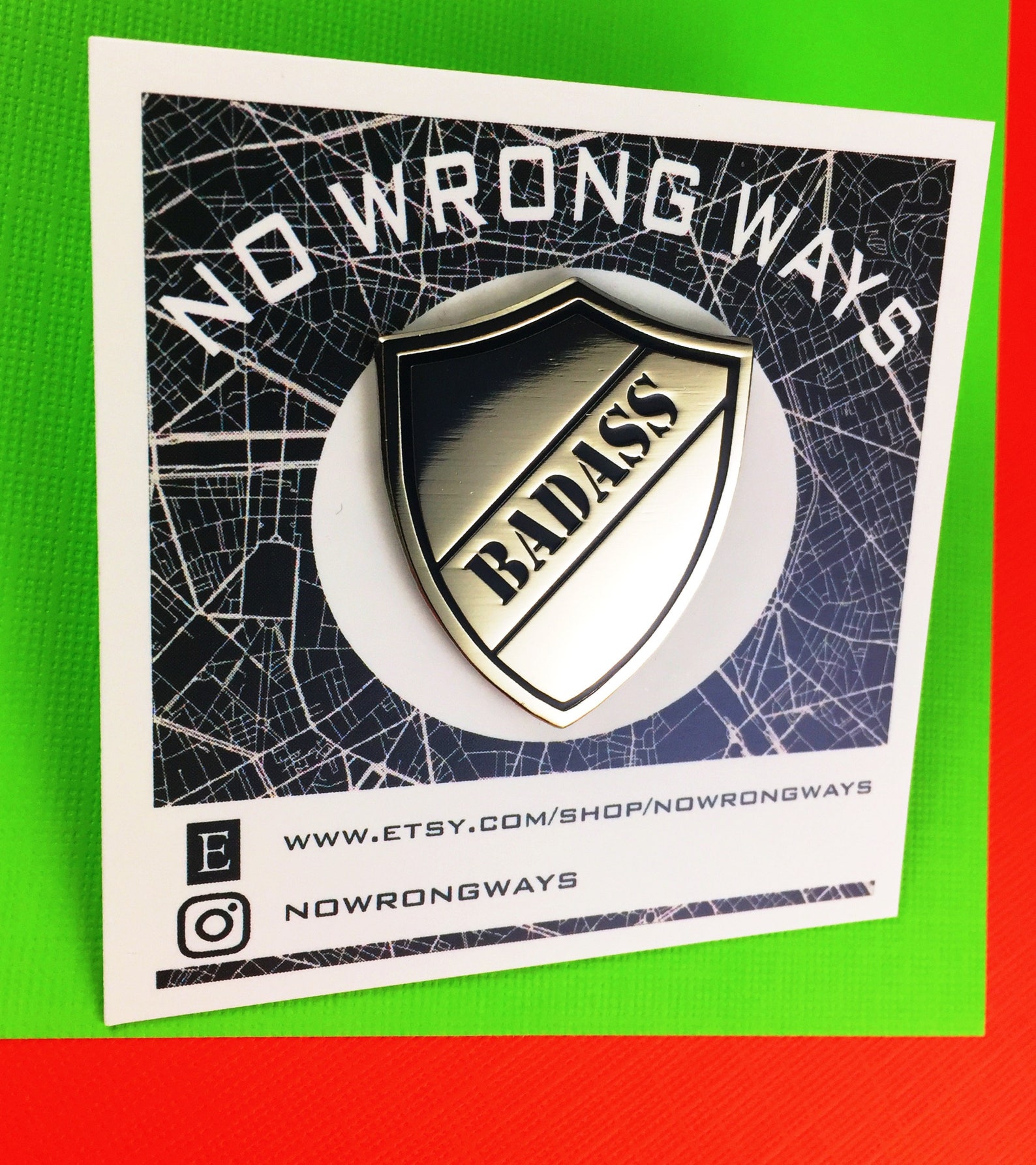 BADASS Shield Enamel / Lapel Pin - Etsy