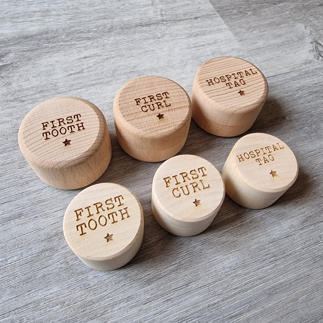 First Tooth Box, First Curl Box, Hospital Tag Box, Christening Gift ...