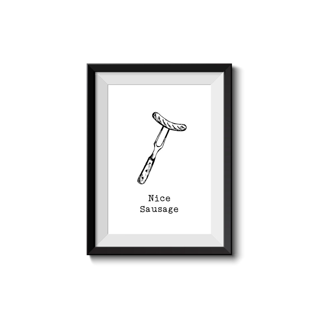 Funny Innuendo Print: Nice Sausage - Minimalist Wall Art - Etsy