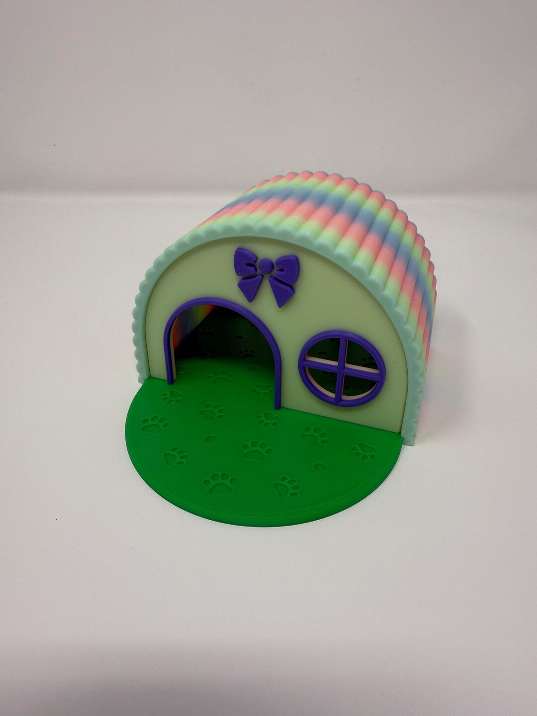 3D Printed Flexi Fidget House Rainbow/ Purple With Green/grass Floor ...