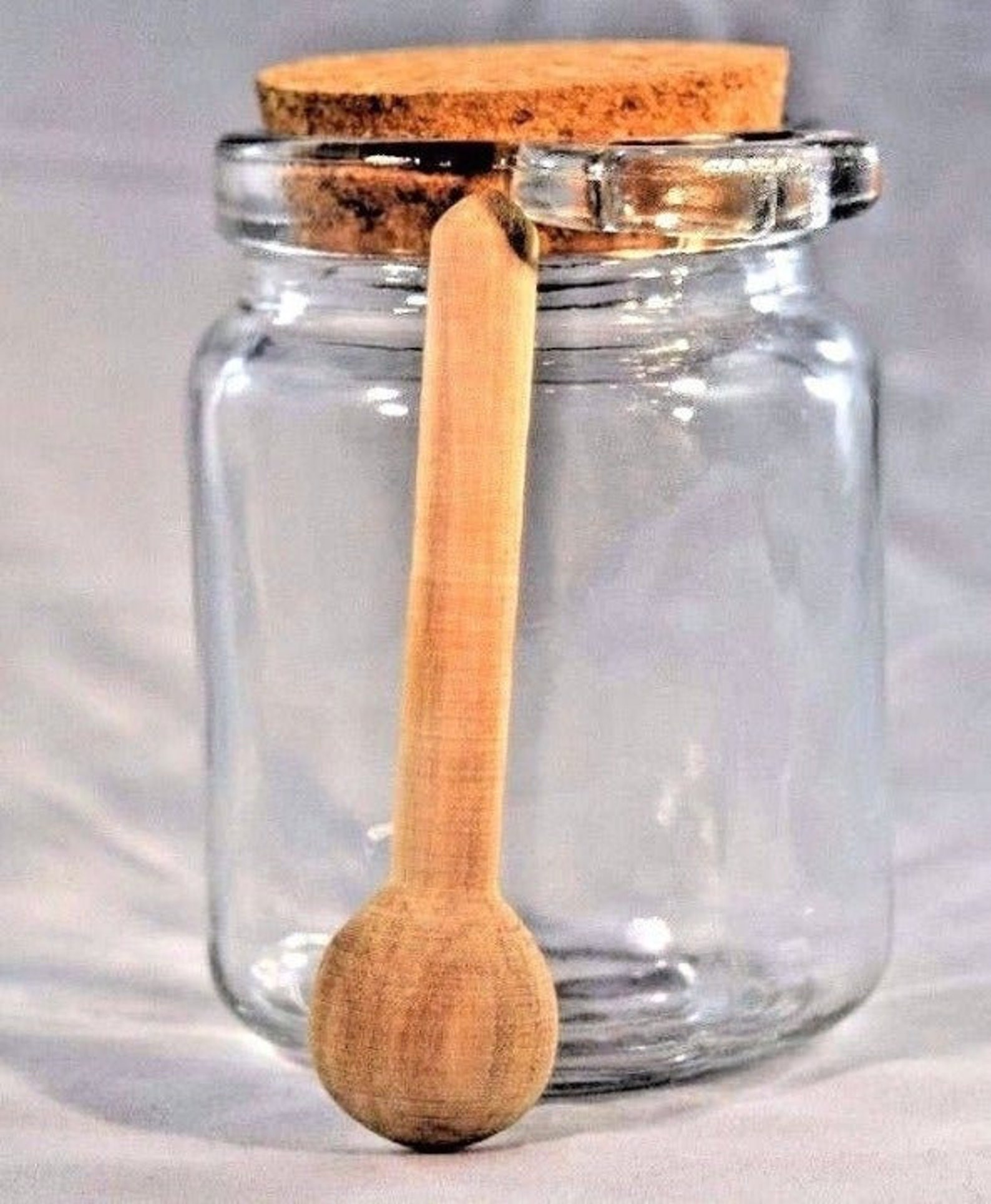 Premium 8oz Reusable Chefs Glass Spice / Salt Jar With Wooden Spoon - Etsy