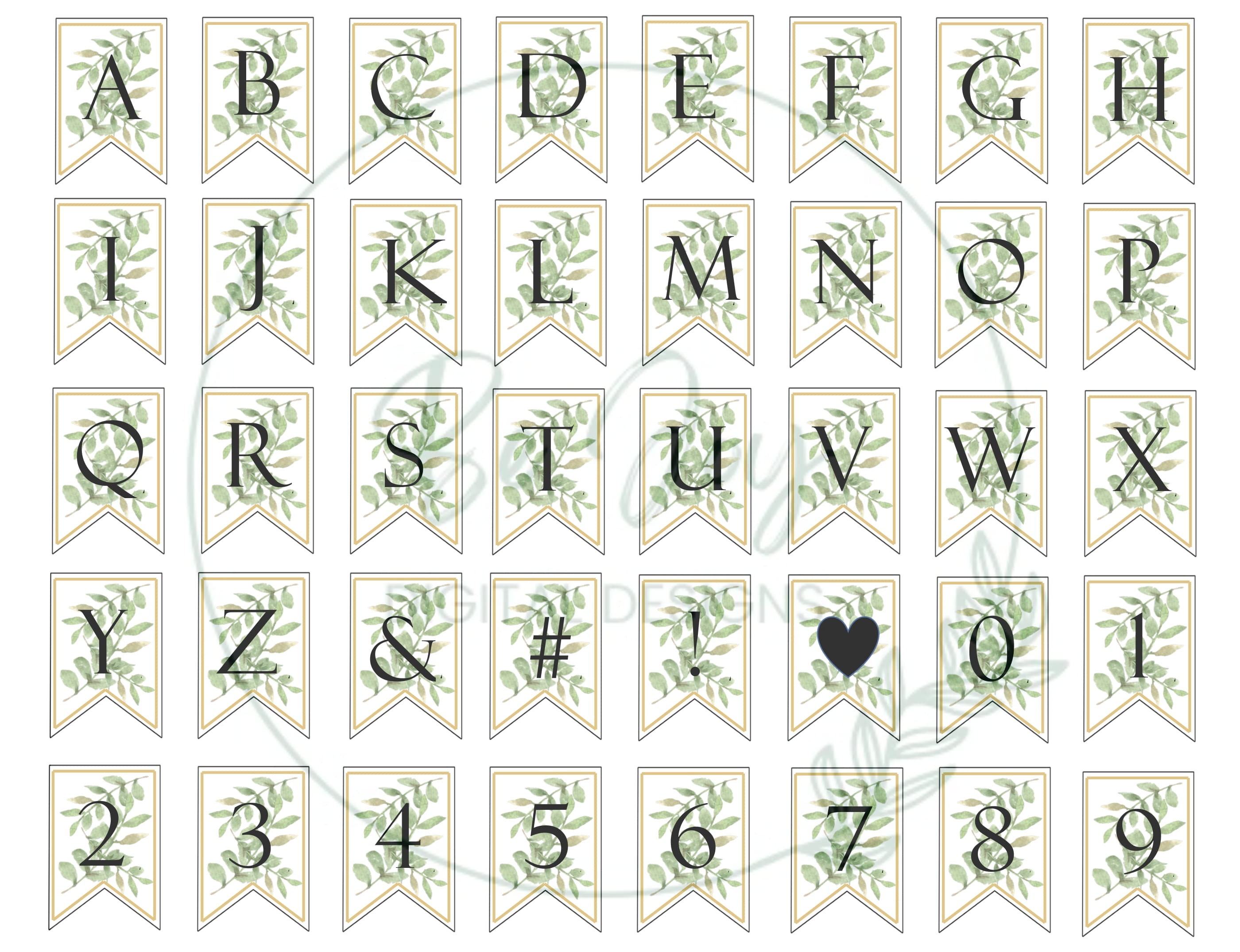 Printable Boho Banner| Printable Farmhouse Banner| AZ Banner| Leaf ...