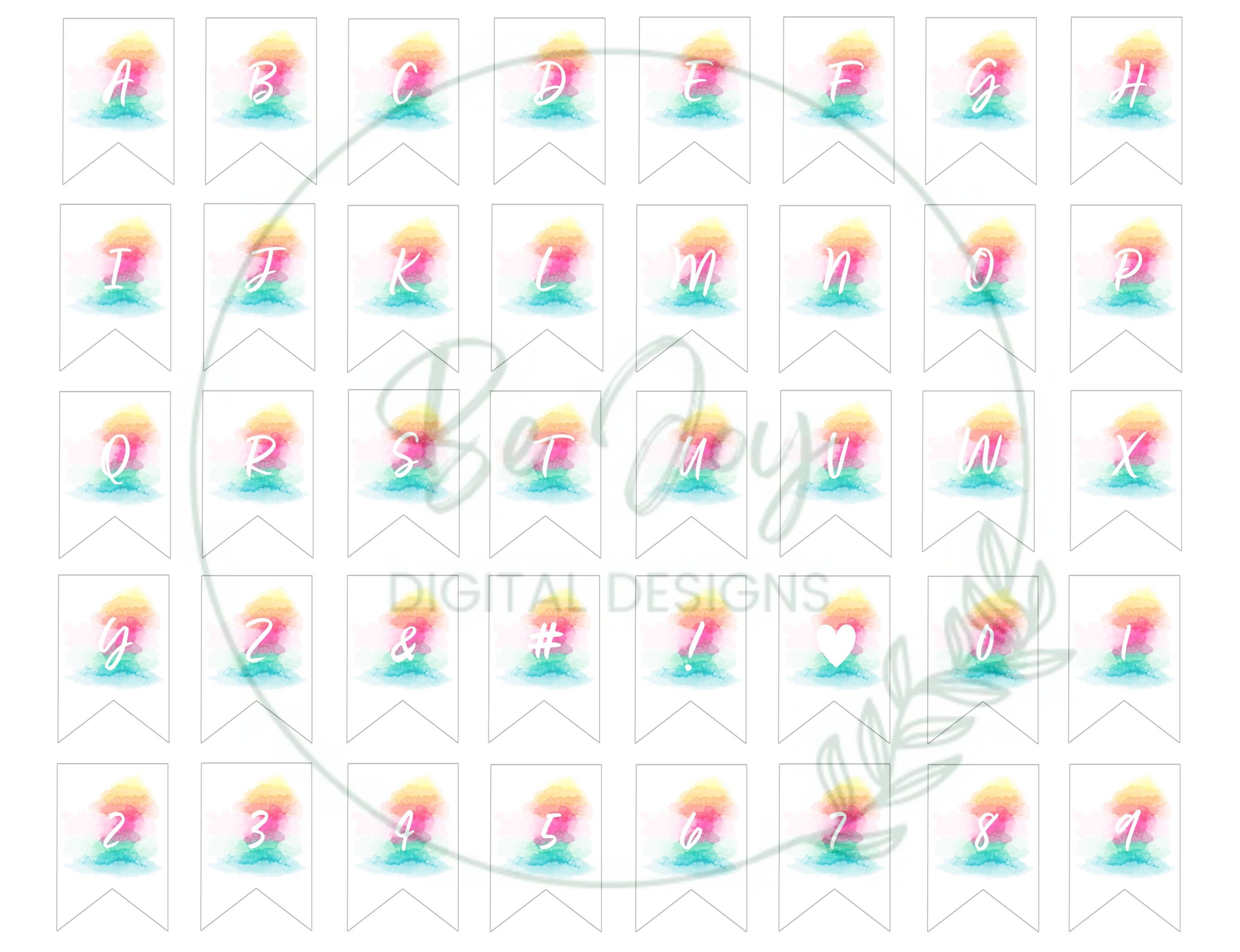 Printable Banner| Rainbow Themed Banner| Birthday Banner| Downloadable ...