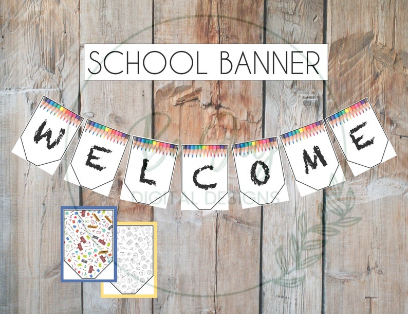 Printable Welcome Back to School Banner Printable School Desk - Etsy