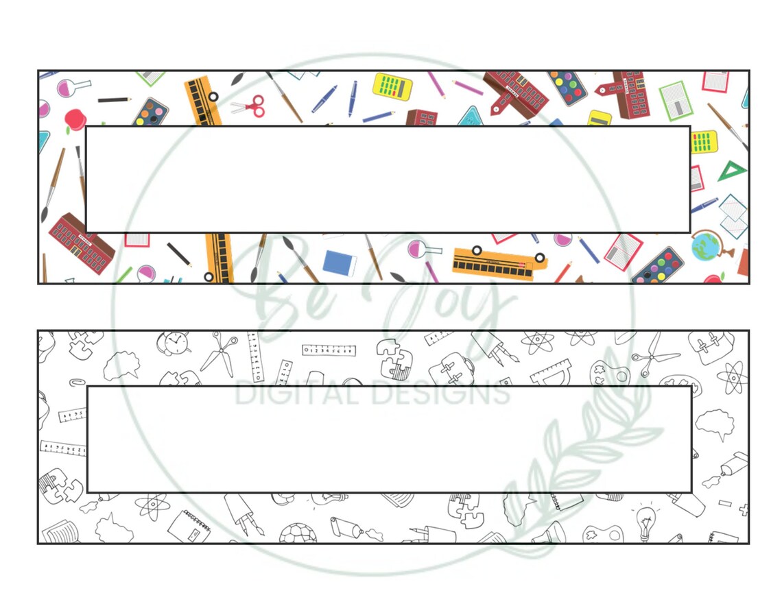 Welcome Back to School Banner| Printable Desk Name Tags| Crayon School ...
