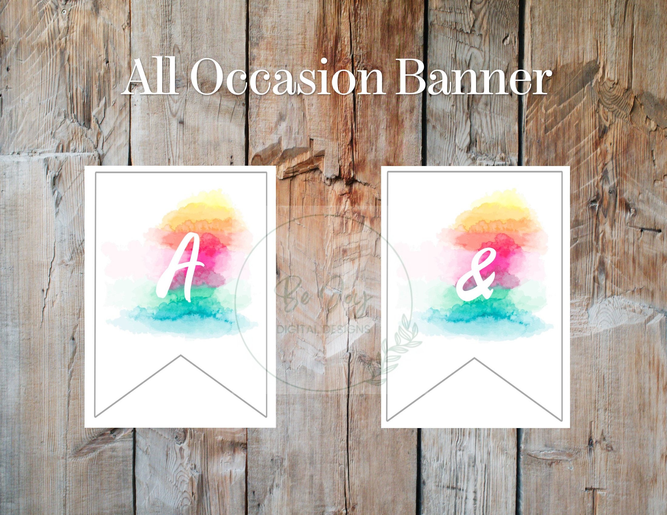 Printable Banner| Rainbow Themed Banner| Birthday Banner| Downloadable ...