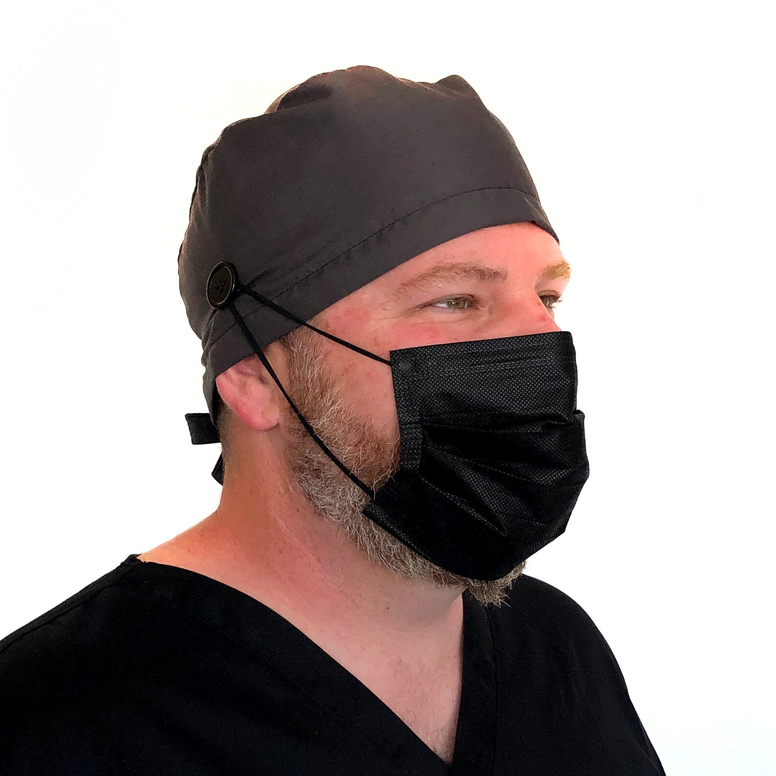 Mens Surgical Cap With Buttons, Chef Cap for Men, Medical Scrubs Hat ...