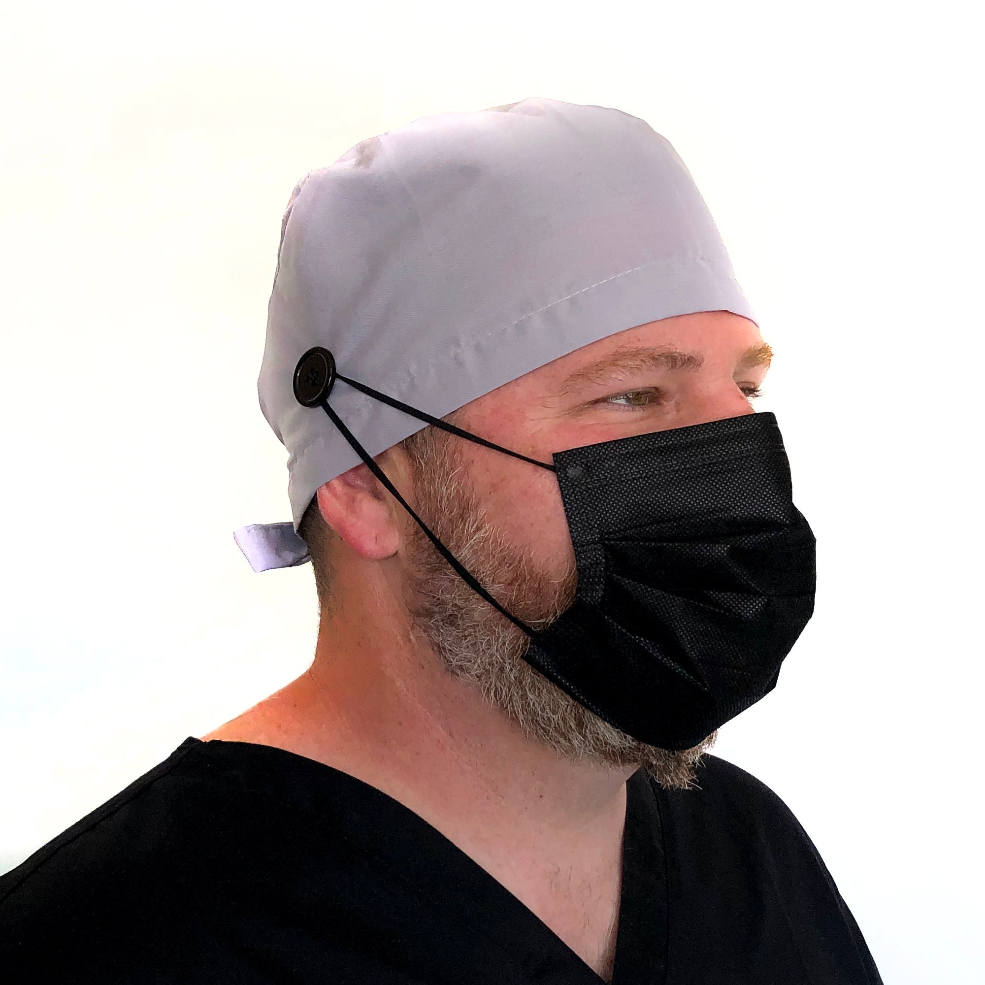 Mens Surgical Cap With Buttons, Chef Cap for Men, Medical Scrubs Hat ...