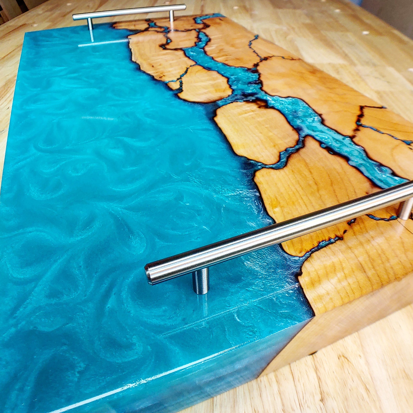 Custom River Estuary Board Handles Serving Tray Cheese Board Cutting ...