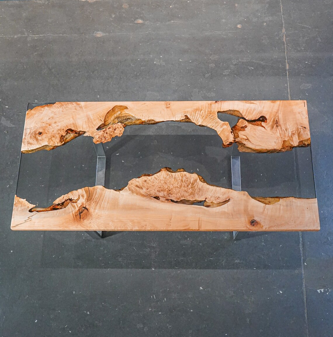 Custom Epoxy River Table Figured Maple Dining Table - Etsy