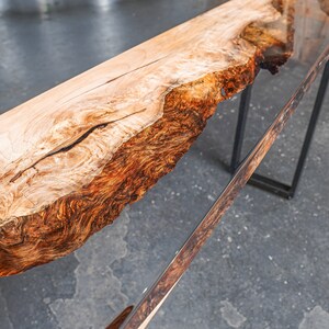 Transparent Resin River Console Table End Table Live Edge Table Epoxy ...