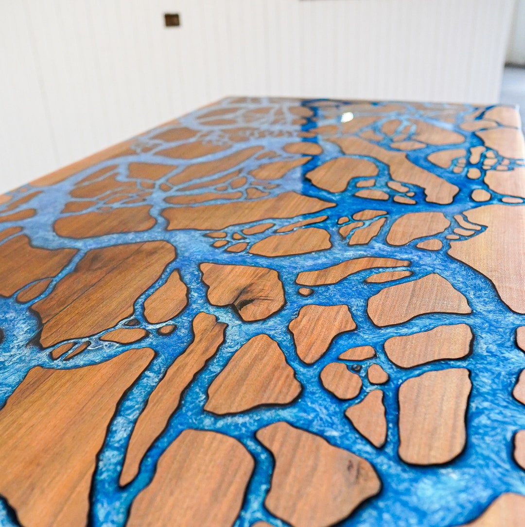 Fractal Island & River Dining Table Custom River Table Live Edge Table ...