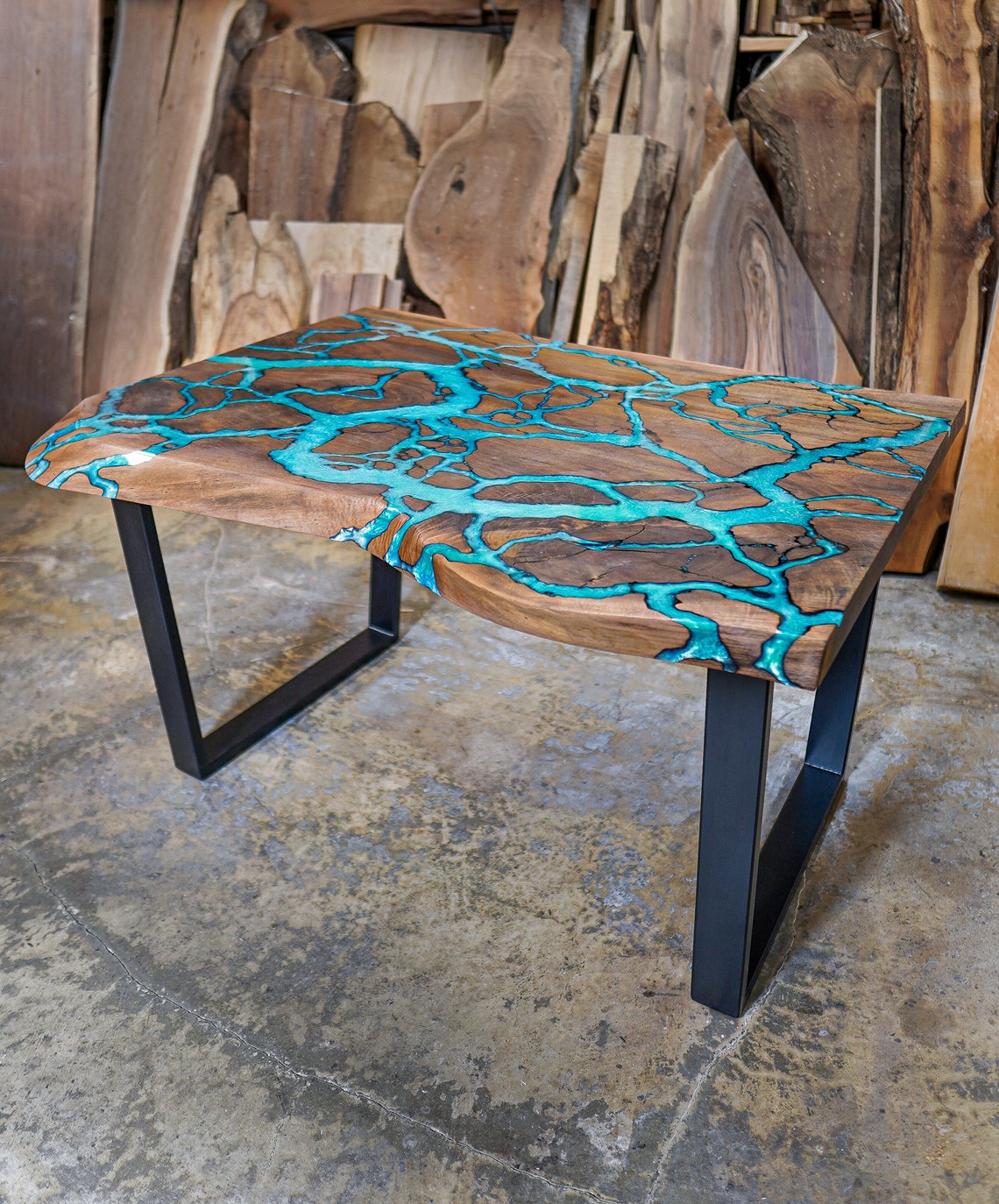 Fractal River Dining Table Conference Table Live Edge - Etsy