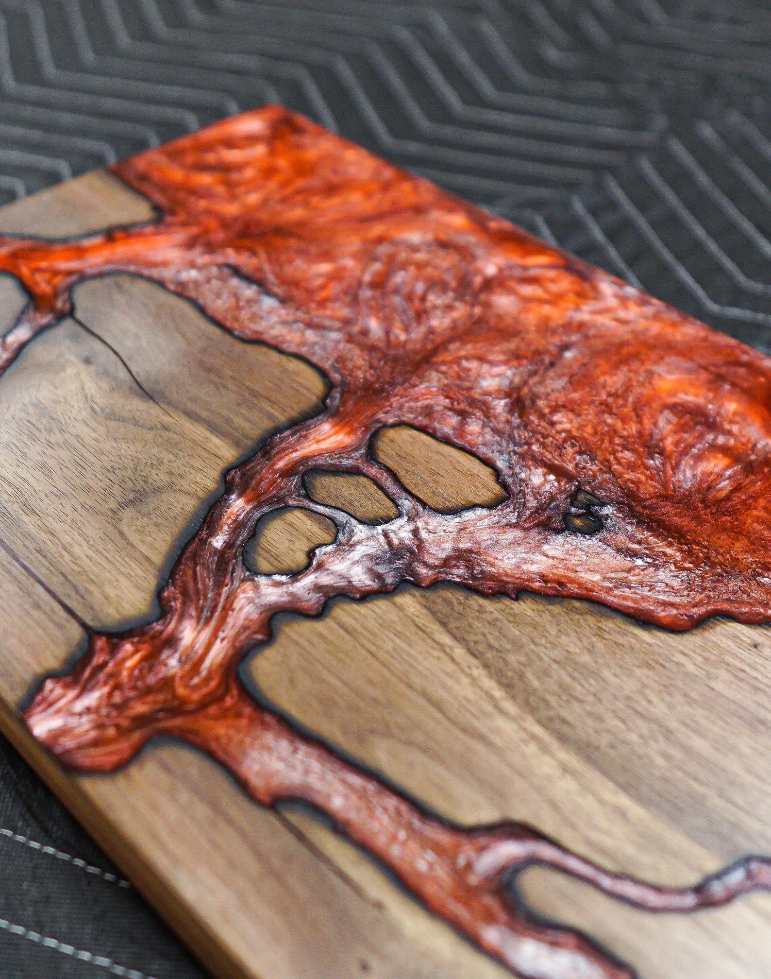 Custom Fractal Estuary Board Handles Serving Tray Cheese Board Cutting ...