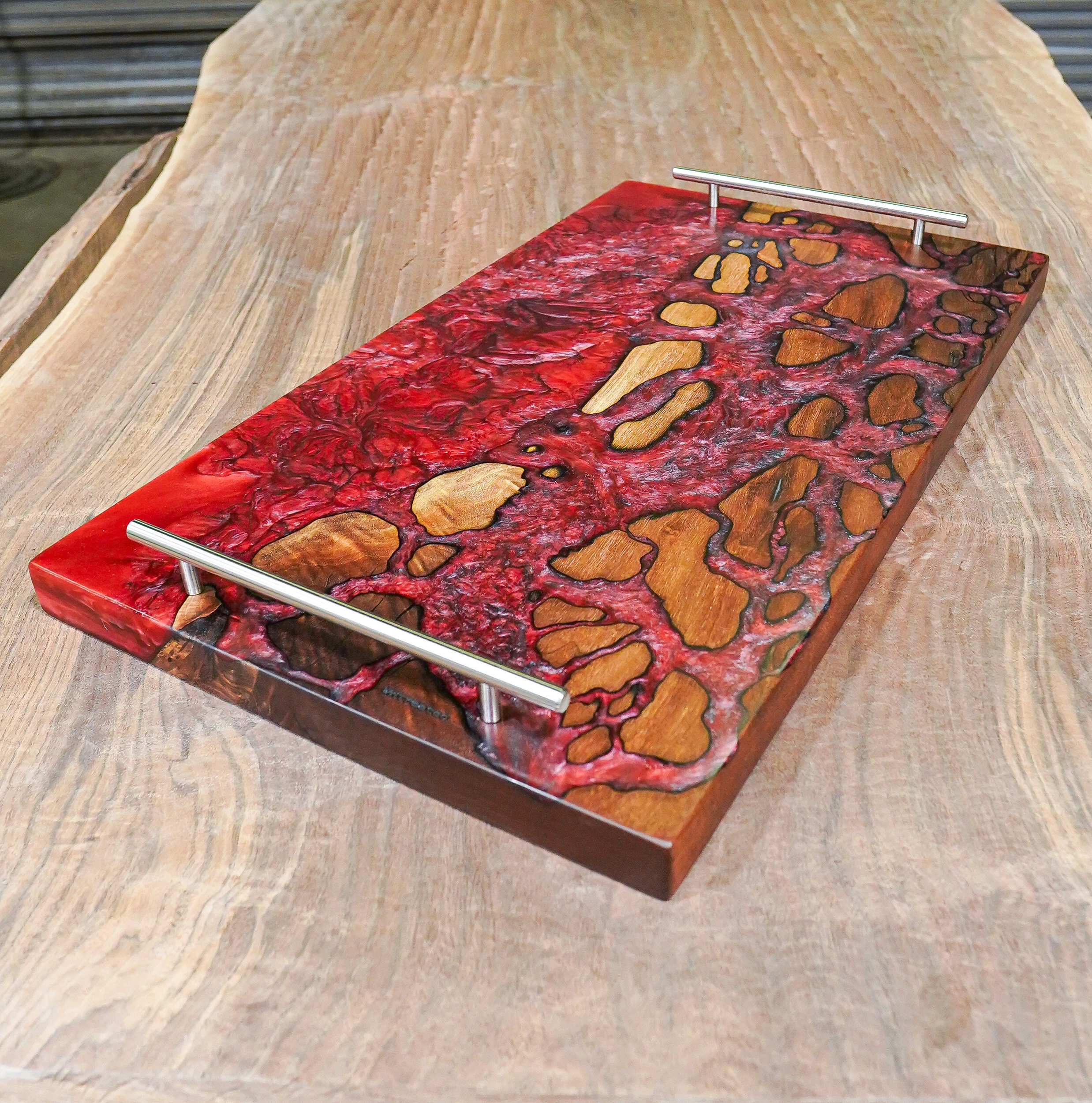 Custom Fractal Estuary Board Handles Serving Tray Cheese Board Cutting ...