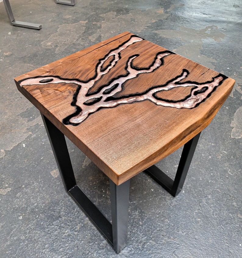 Solid Copper Metal River Table Clear Resin Coffee Table River Table End ...