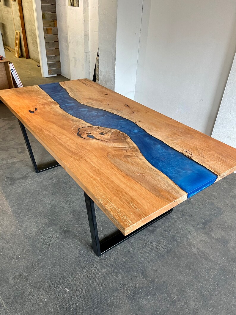 AVAILABLE NOW Custom Epoxy River Table Maple Dining - Etsy