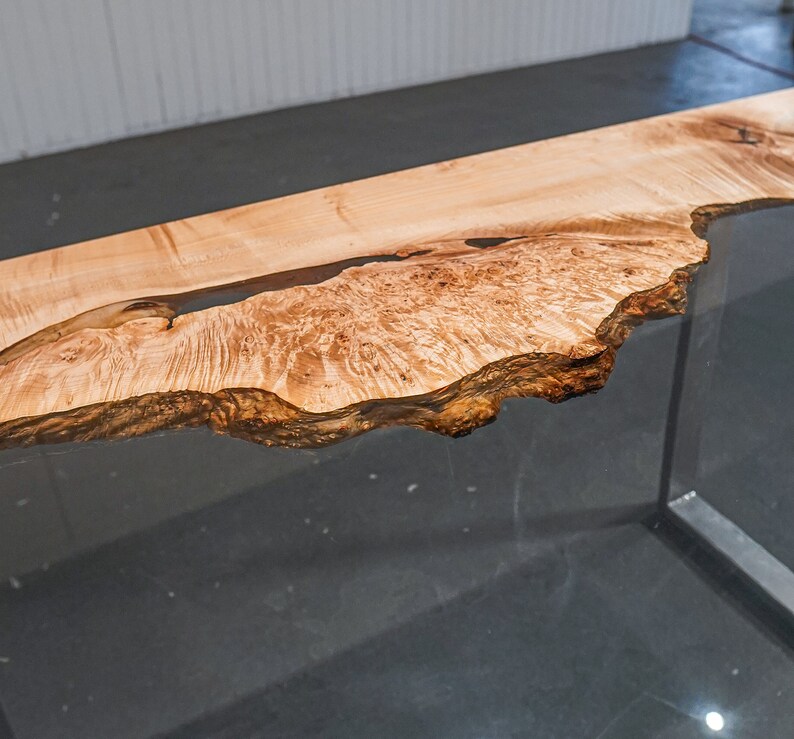 Custom Epoxy River Table Figured Maple Dining Table - Etsy
