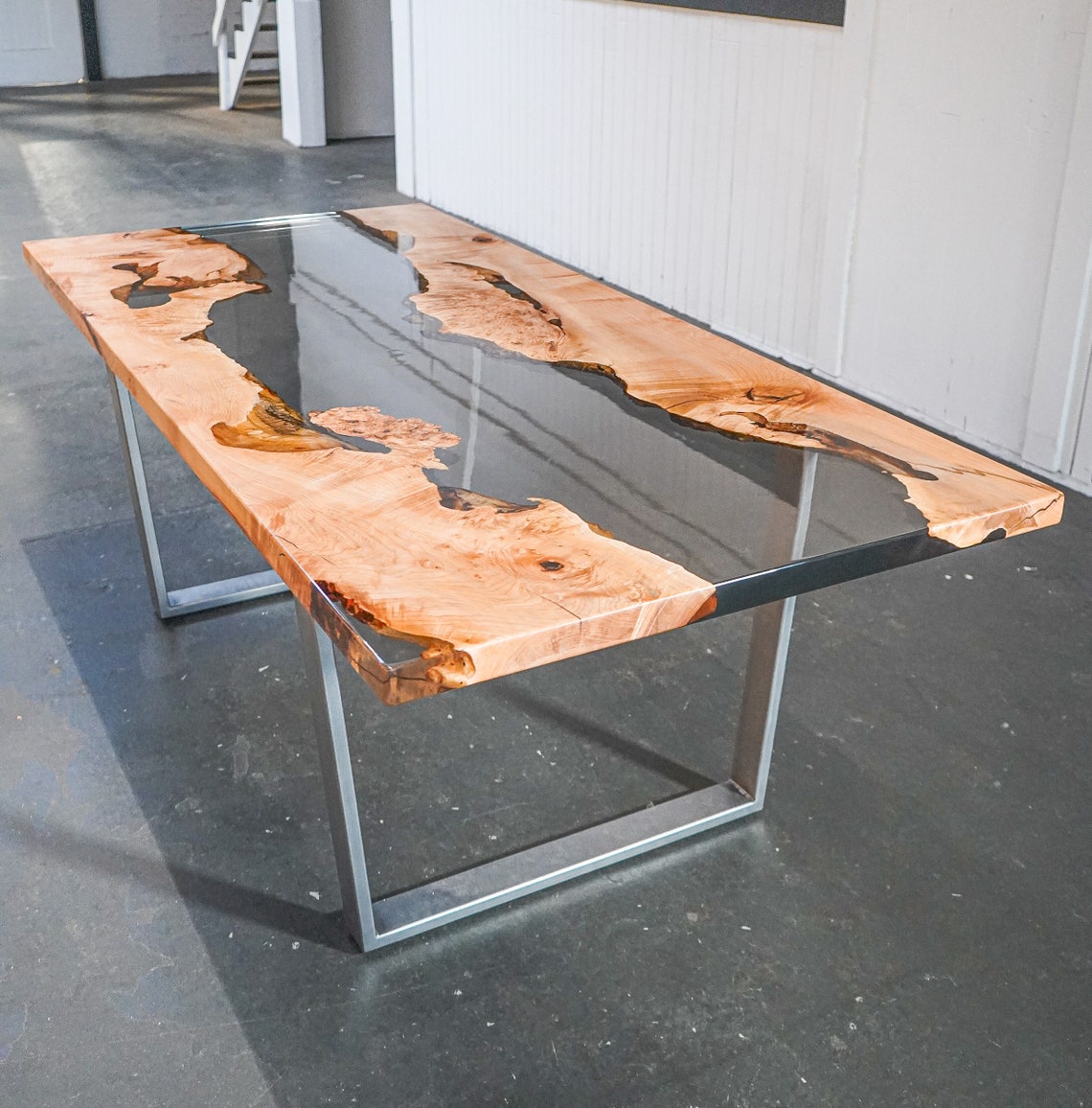 Custom Epoxy River Table Figured Maple Dining Table - Etsy