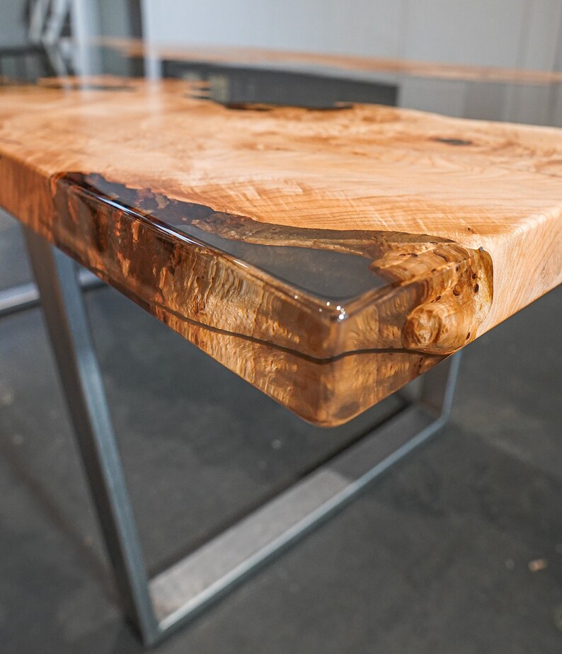 Custom Epoxy River Table Figured Maple Dining Table - Etsy