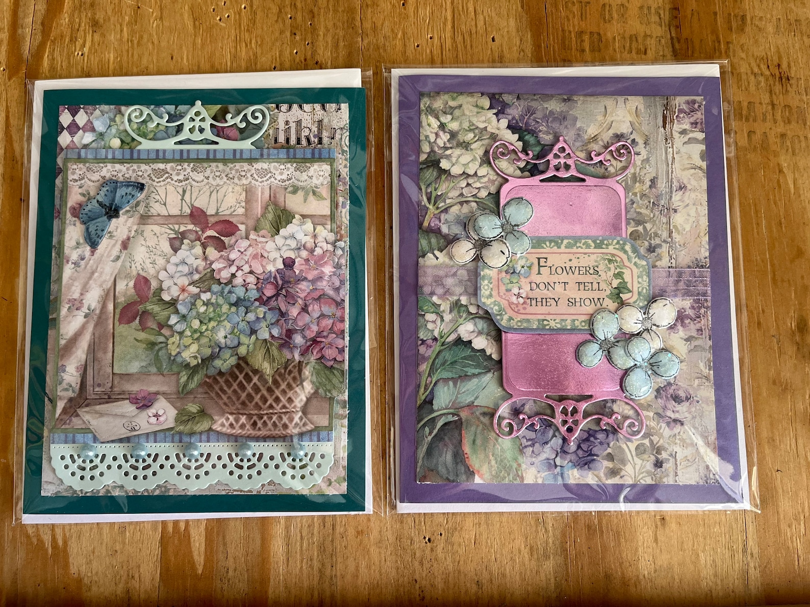 Elegant Floral Greeting Cards Hortensia - Etsy