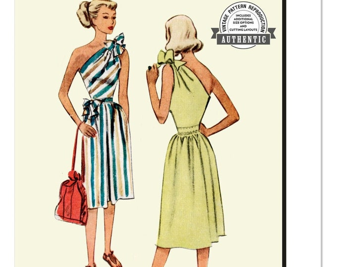 V2787 Vogue Sewing Pattern VTG 1940s Style Ruched A-line Dresses ...
