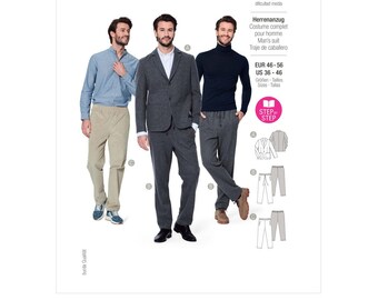 Burda 6871 Sewing Pattern Traditional Elegant Formal Casual Men's Suits ...