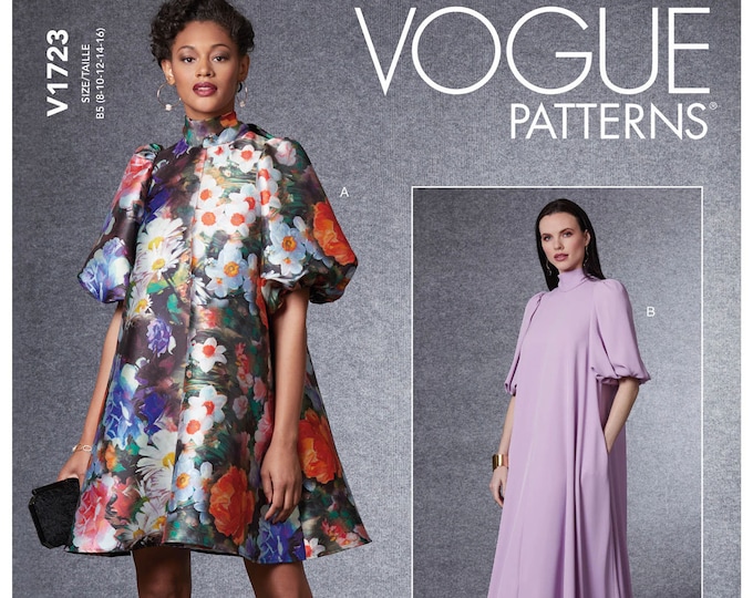 V1723 Vogue 1723 Sewing Pattern Loose-fitting Lined Pullover Dress ...