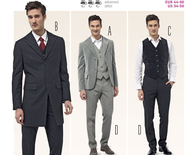 Burda 6871 Sewing Pattern Traditional Elegant Formal Casual Men's Suits ...
