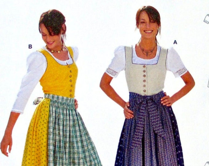 Burda 8448 Sewing Pattern Misses' German Fest Folklore Bavarian Costume ...