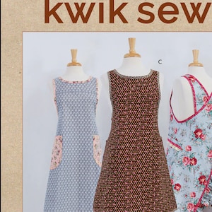 K4301 Kwik Sew 4301 or S9312 Simplicity 9312 Sewing Pattern Misses' Wraparound Aprons 3 Styles ...