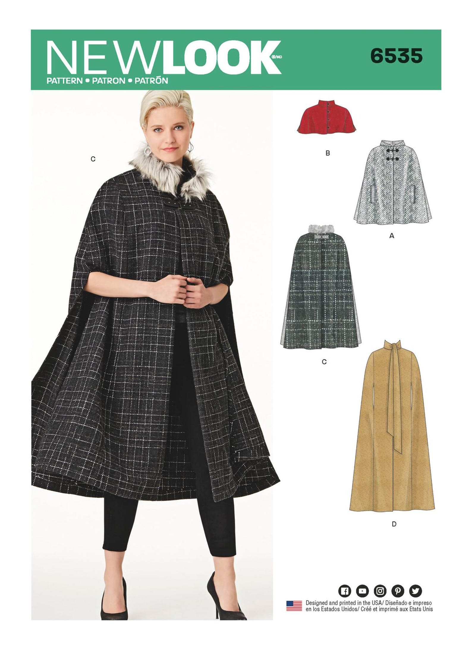 New Look Sewing Patterns for You to Choose Misses' Coats Jackets Tunics ...