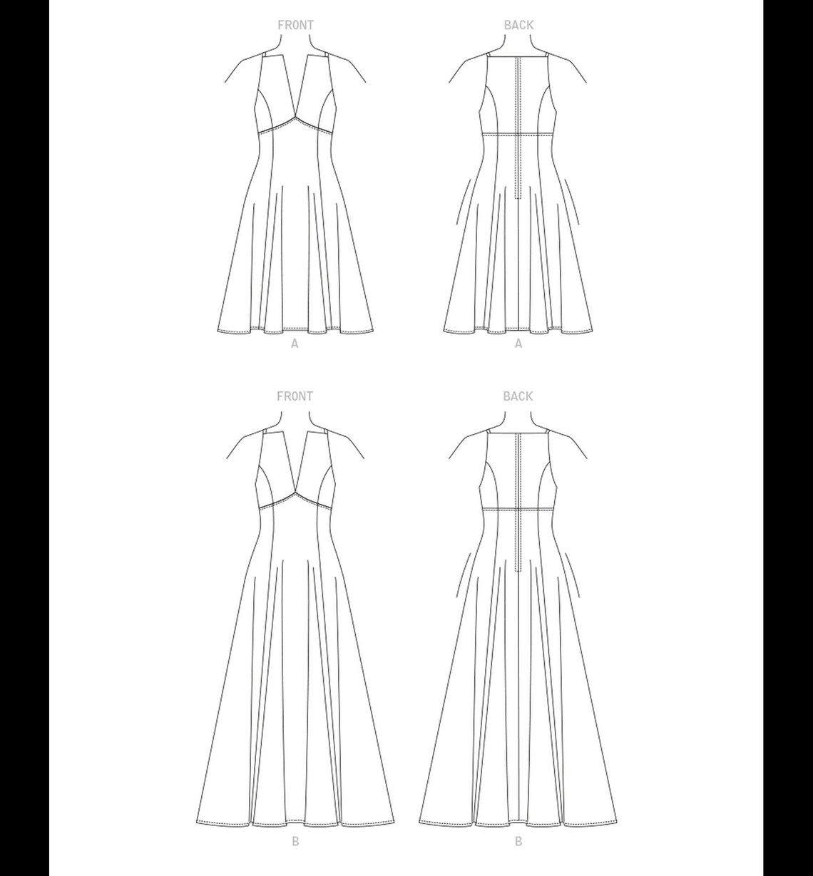 V1882 Vogue 1882 Sewing Pattern Fit Flared Dress Custom Fit for A-B-C-D ...