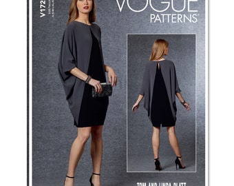 V1802 Vogue 1802 Sewing Pattern Very EASY Misses' Pullover Dress Side ...