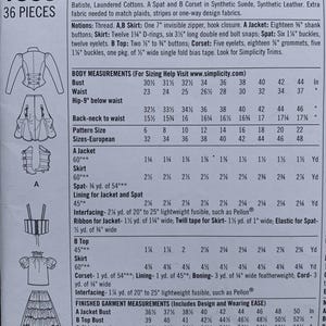 S1558 Sewing Pattern Simplicity Halloween Misses' Costumes Victorian ...