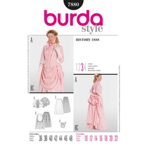 Burda 7880 Sewing Pattern Misses' Historical Victorian Era Costume 1886 ...