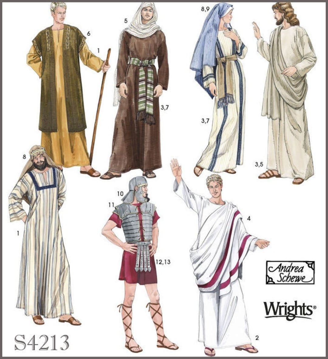 S4213 Sewing Pattern Men's Christmas Easter Costume Biblical Jesus Mary ...