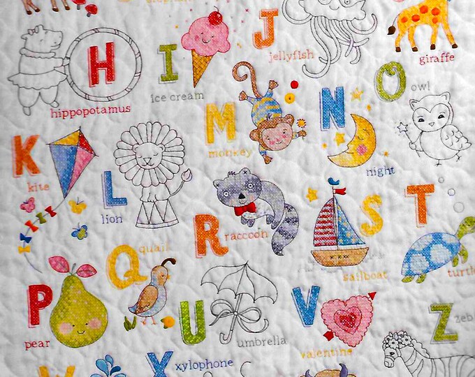 ABC Baby Crib Cover Cross Stitch Embroidery Kit BUCILLA 34" X 43" (86cm ...