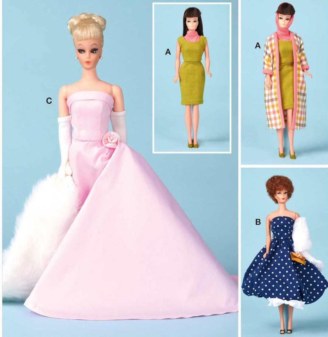 NEW Sewing Pattern for 11 1/2" 11.5" Barbie Doll Vintage Dress Coat - Etsy