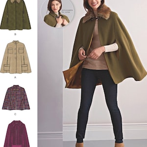 S8263 Sewing Pattern Misses' Capes Capelets Sizes XS-XL Simplicity 8263 ...