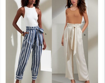 V1910 Vogue 1910 Sewing Pattern Misses' Pants Pleated Wide-leg Loose ...