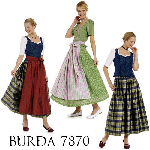 Burda 6268 Sewing Pattern Misses' German Fest Folklore - Etsy