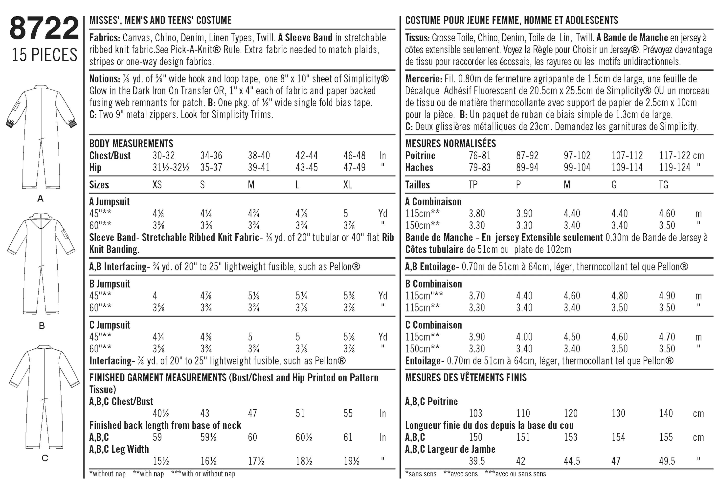 S8722 Sewing Pattern Aviator Flight Resistance Jumpsuit - Etsy