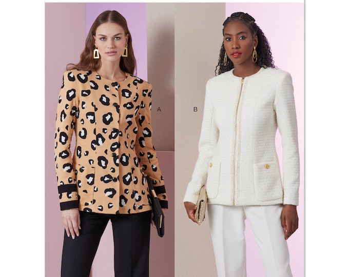 V1714 Vogue 1714 Sewing Pattern Close-fitting Lined Peplum Jacket With ...