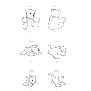 S9360 SEWING PATTERN Simplicity 9936 Stuffed Animals Dog Kittens Teddy ...