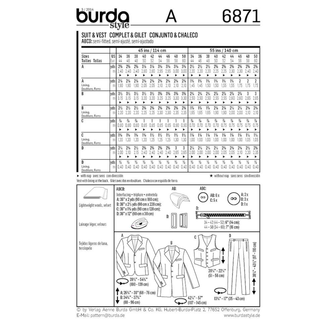 Burda 6871 Sewing Pattern Traditional Elegant Formal Casual | Etsy