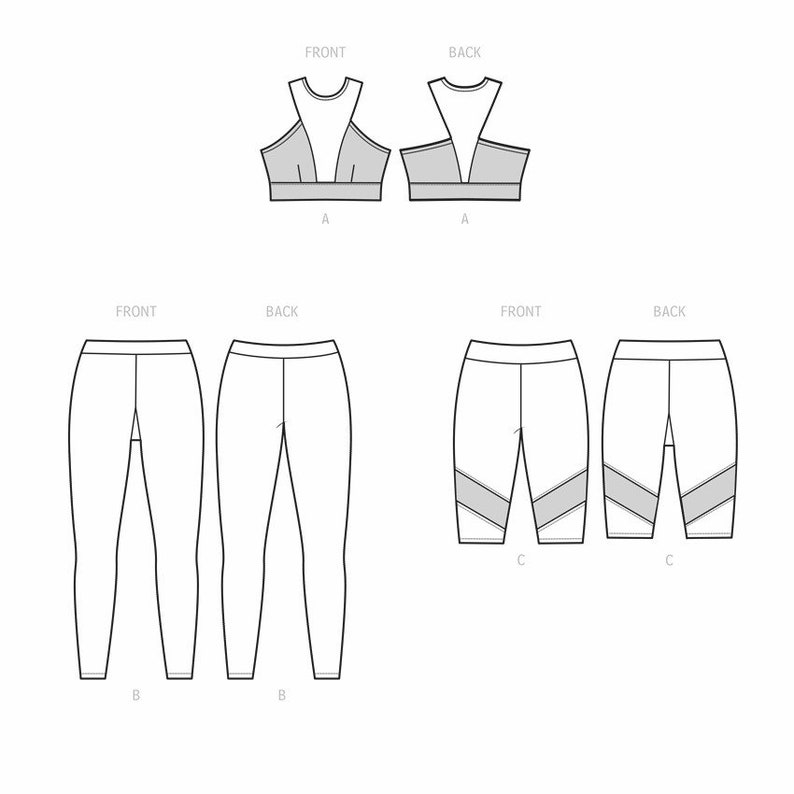 S9620 Sewing Pattern Misses' or Women's Sportwear Bra Leggings Shorts ...